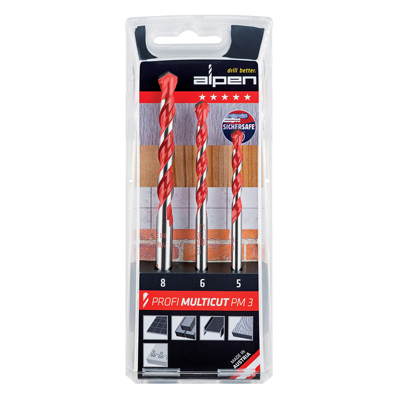 ALPEN MULTICUT DRILL BIT SET 3 PIECE 5.6.8 MM - Mr Tool Guy