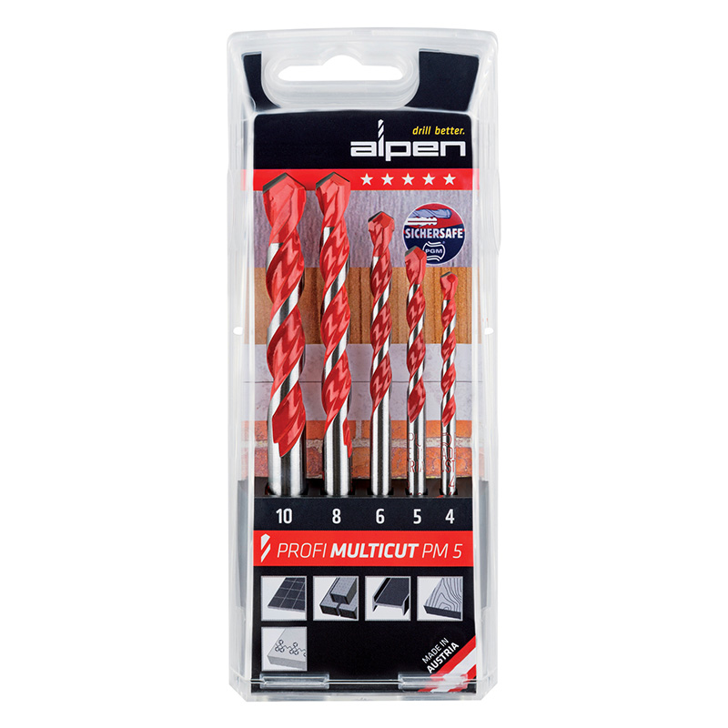 ALPEN MULTICUT DRILL BIT SET 5 PIECE 4 5 6 8 10mm - Mr Tool Guy