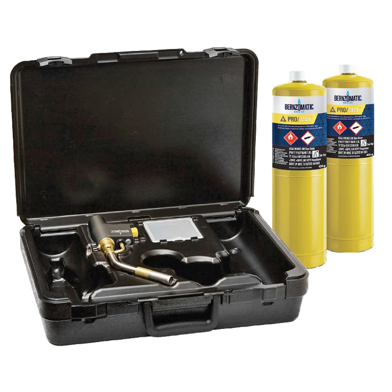 379726 BERNZOMATIC MAX HEAT TORCH KIT WITH 2 PRO MAX CYLINDERS BMC - Mr ...
