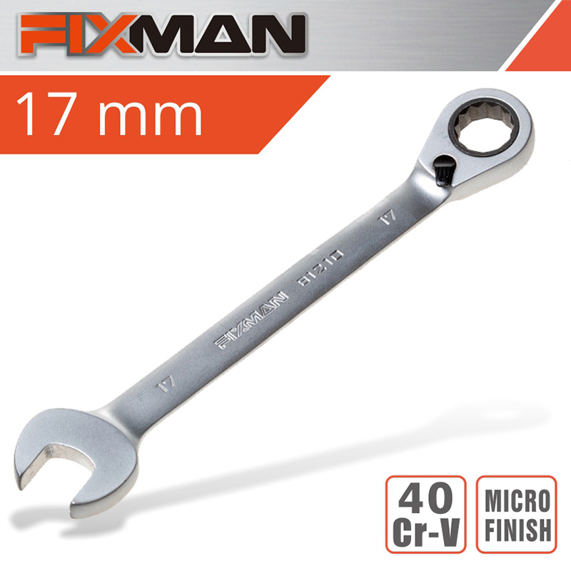 FIXMAN REVERSIBLE COMBINATION RATCHETING WRENCH 17MM - Mr Tool Guy