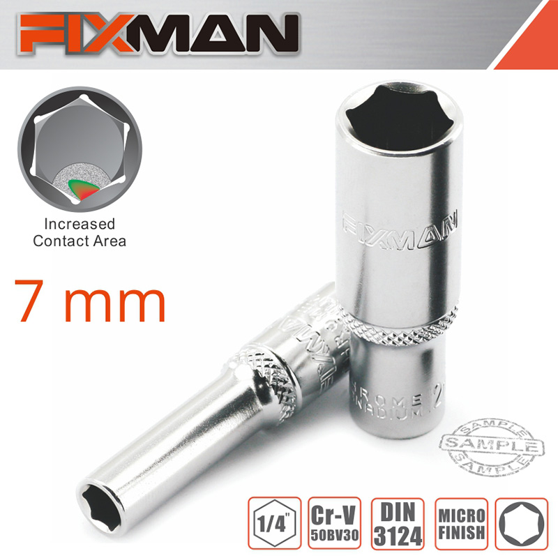 FIXMAN 1/4' DR DEEP SOCKET 7MM - Mr Tool Guy