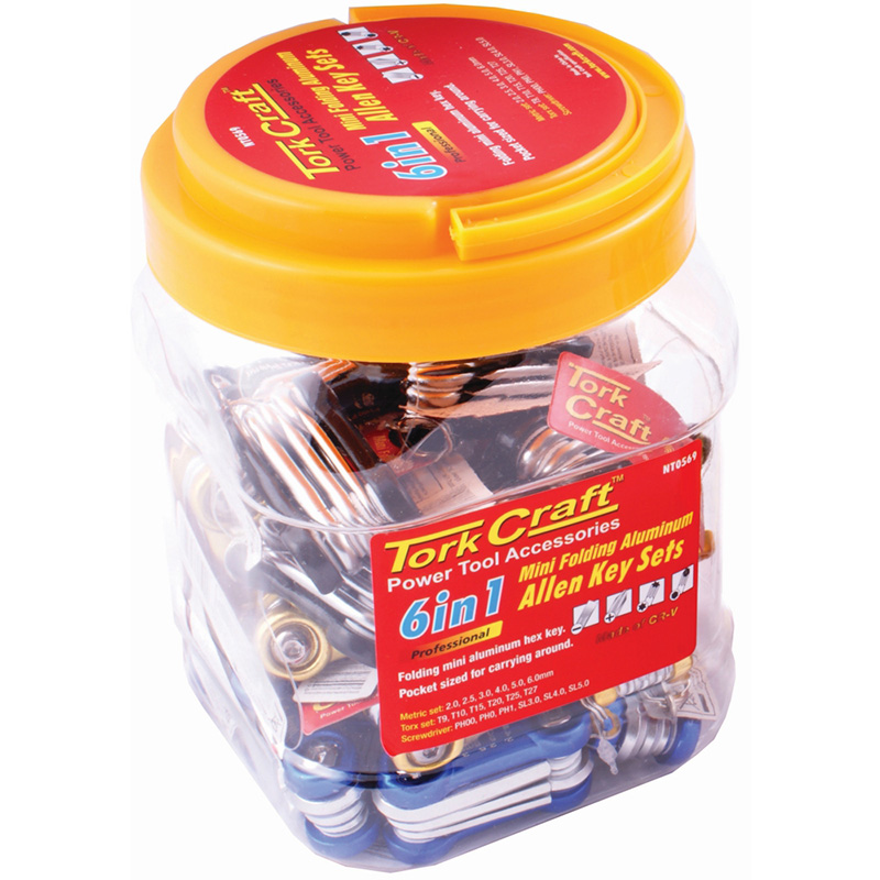ALUMINIUM MINI FOLDING KEY SETS X30 PER JAR HEX. TORX. PH & PZ - Mr ...