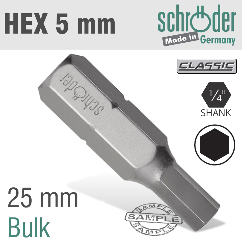 HEX/ALLEN INSERT BIT 5MM BULK - Mr Tool Guy
