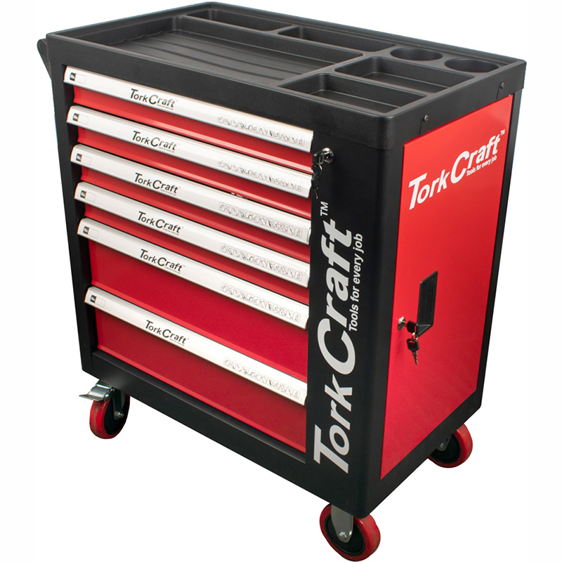 TORK CRAFT 6 DRAWER ROLLER TOOL CABINET ON CASTORS WITH 184PC OF STOCK ...