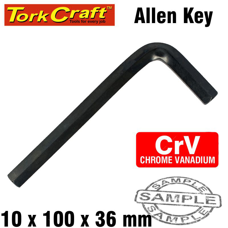 ALLEN KEY CRV BLACK FINISH 10 X 100 X 36MM - Mr Tool Guy