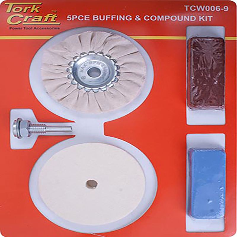 POLISHING BUFFING & COMPOUND KIT 5PCE WITH FELT BUFF FOR DRILL - Mr ...