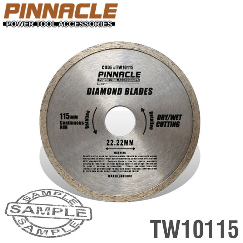 DIAMOND BLADE CONT.RIM 115X22.22MM PINNACLE - Mr Tool Guy